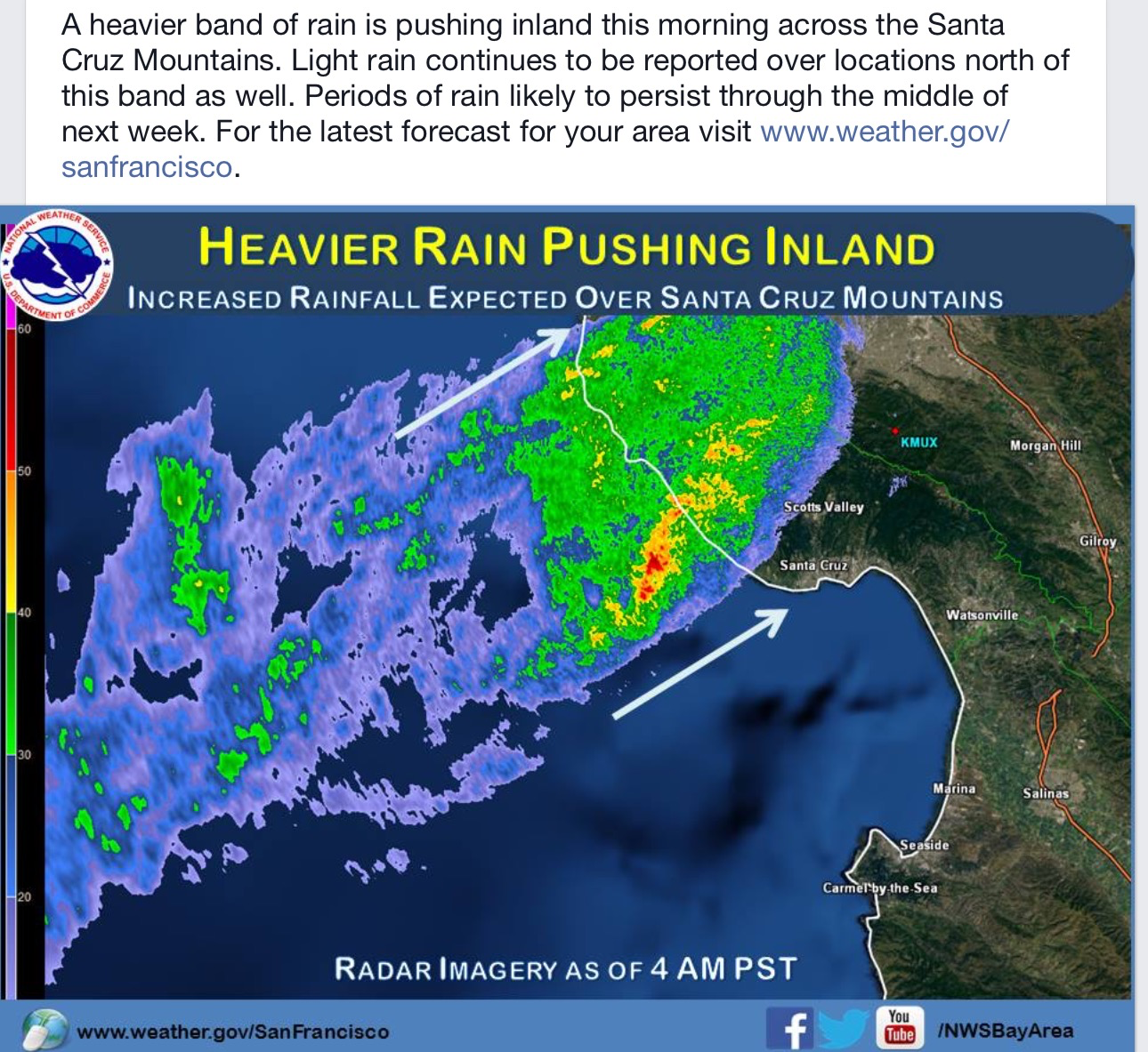 NWS Graphics from dawn and predictions for the next 5 days – BigSurKate