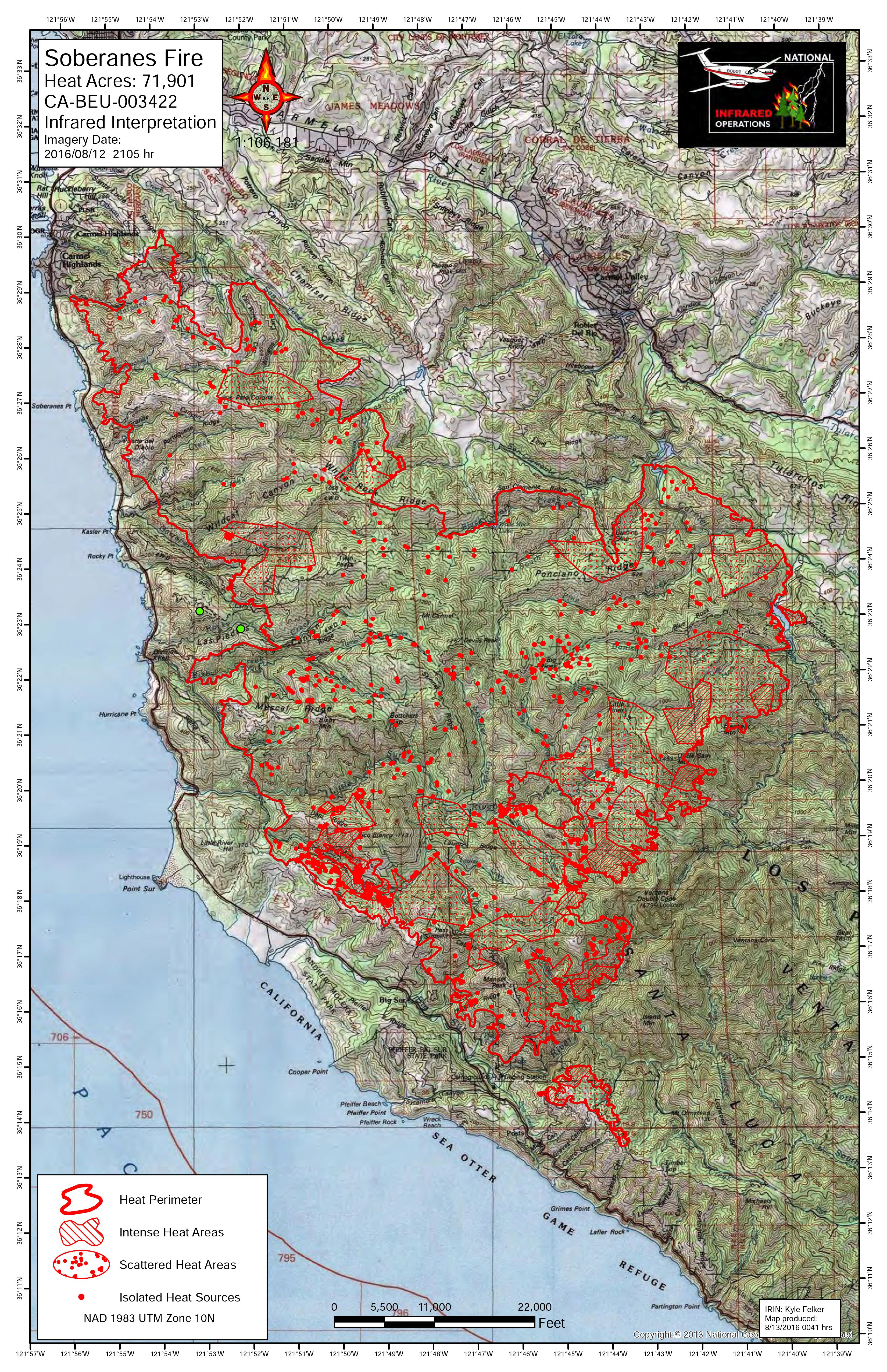 Soberanes Fire, Day 23, 8/13/16 – Maps, etc. – BigSurKate