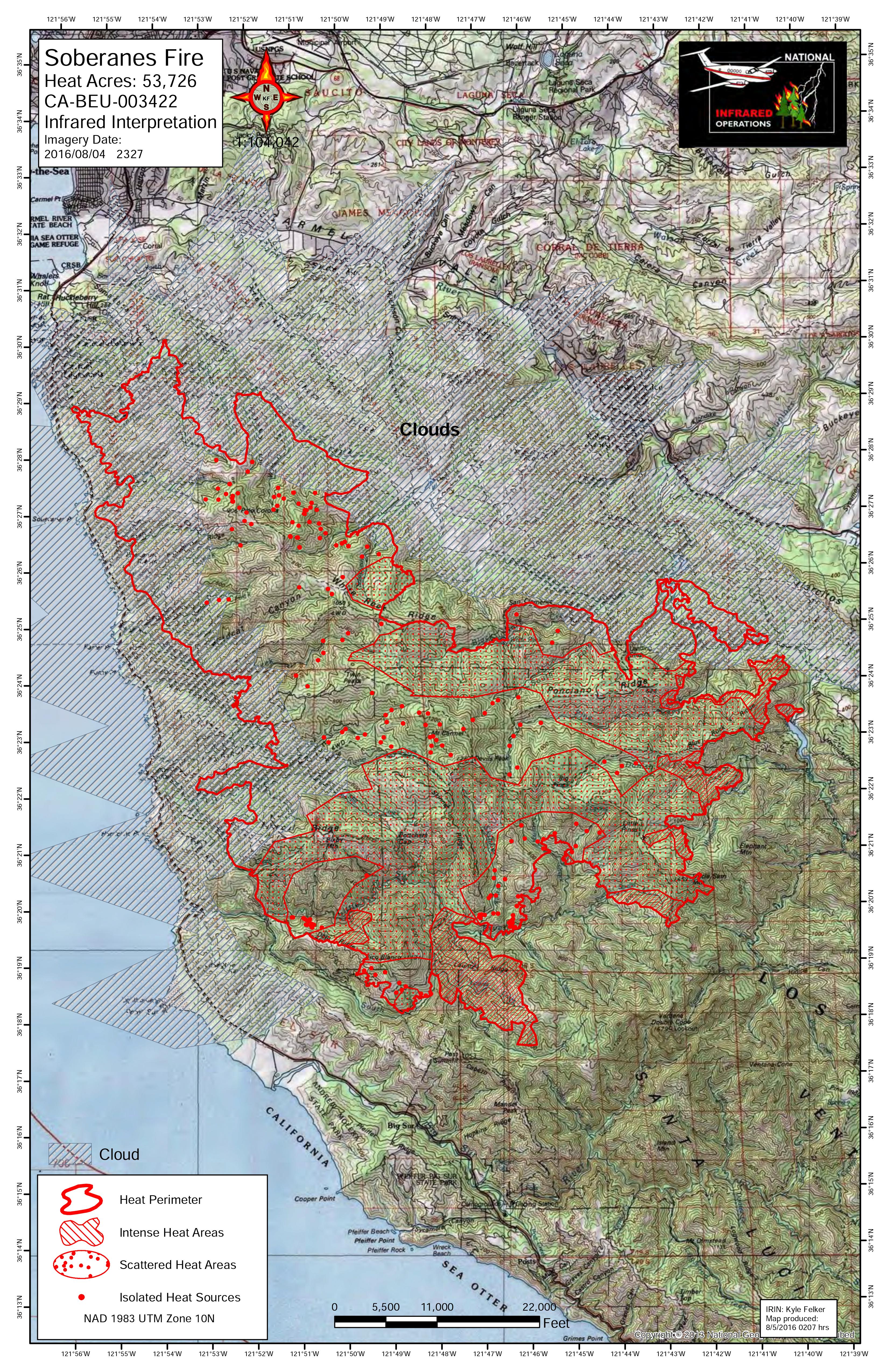 Soberanes Fire, Day 15, 8/5/16 – Maps & IR Log – BigSurKate