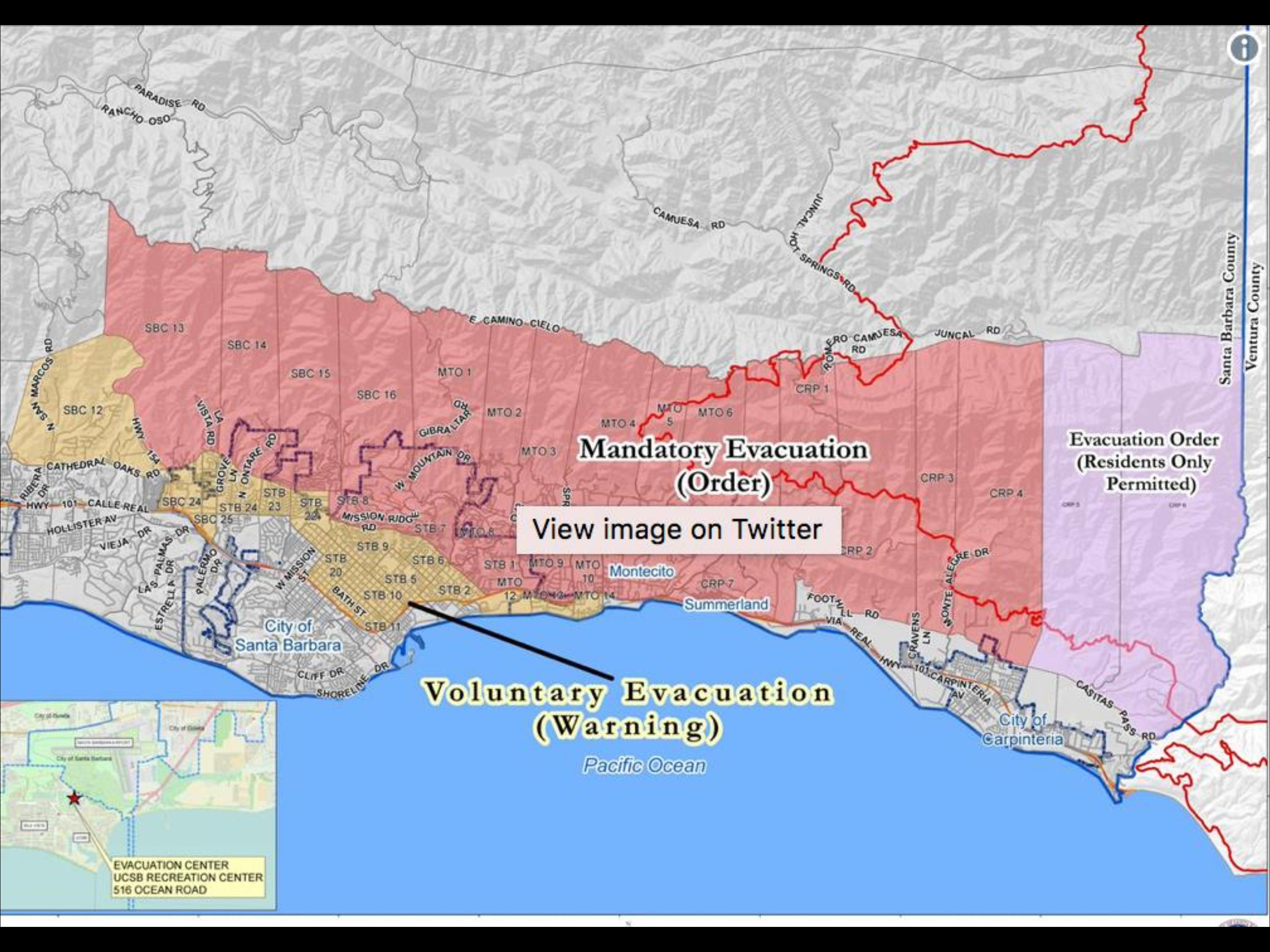 Thomas Fire Evacuation Order, 12/16/17 – BigSurKate