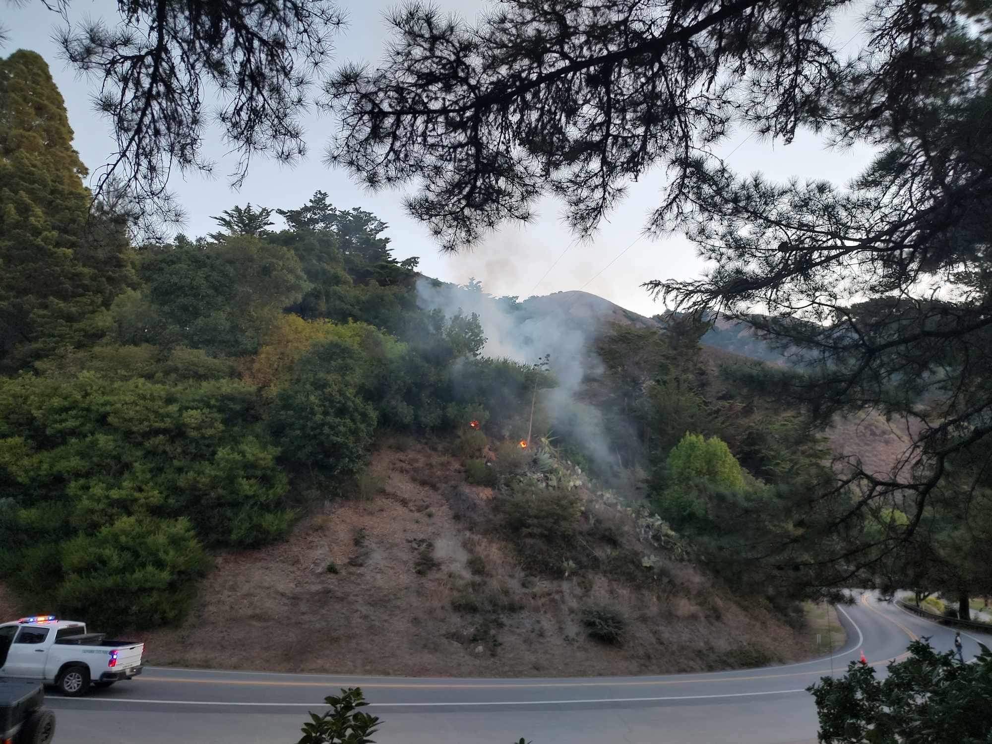 Grass fire across from Nepenthe – BigSurKate